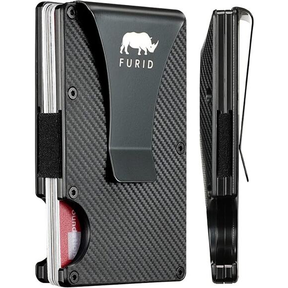 furid | Bags | Black Slim Rfid Blocking Card Wallet Airtag Holder ...